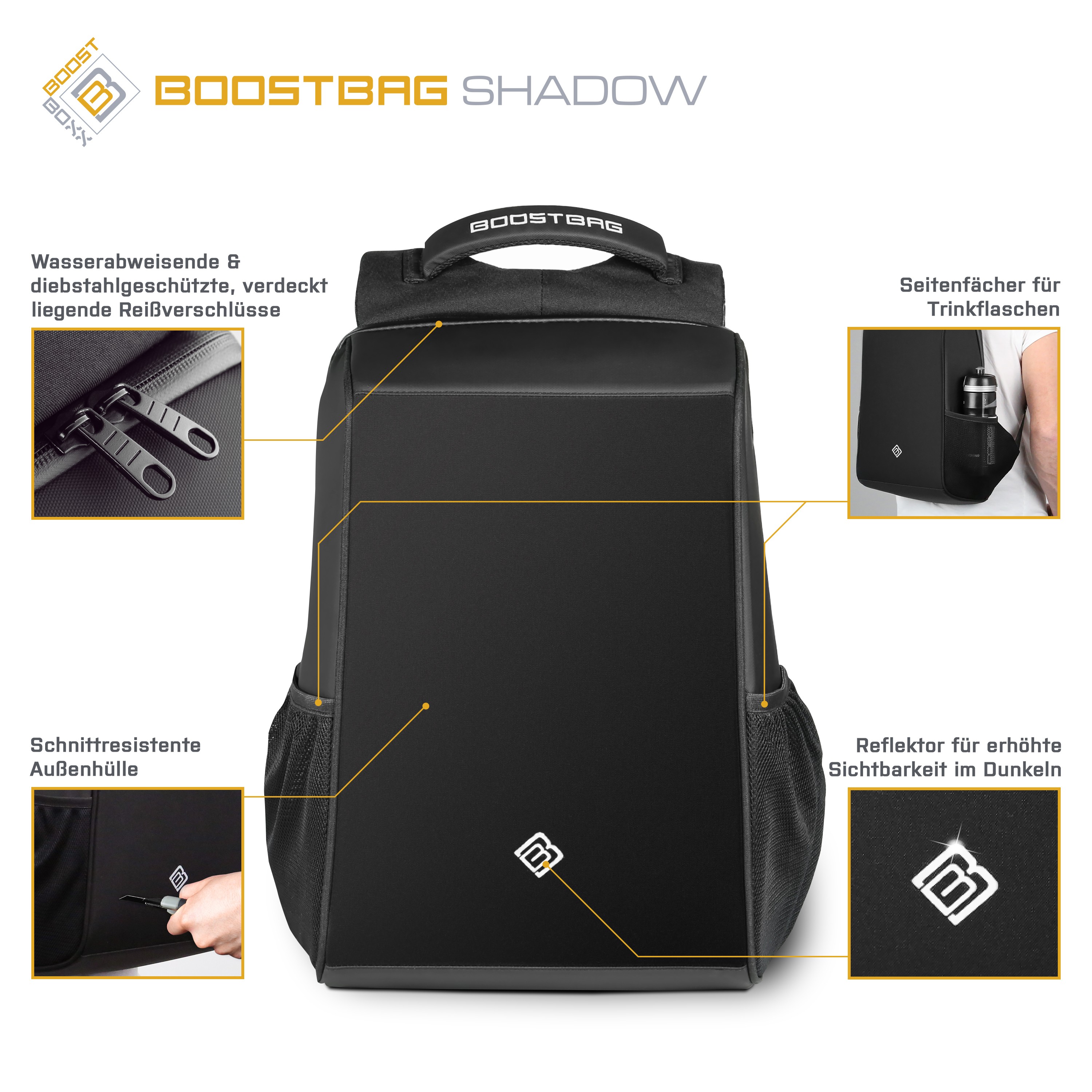 BoostBoxx BoostBag Shadow - Notebook Backpack up to 15.6"