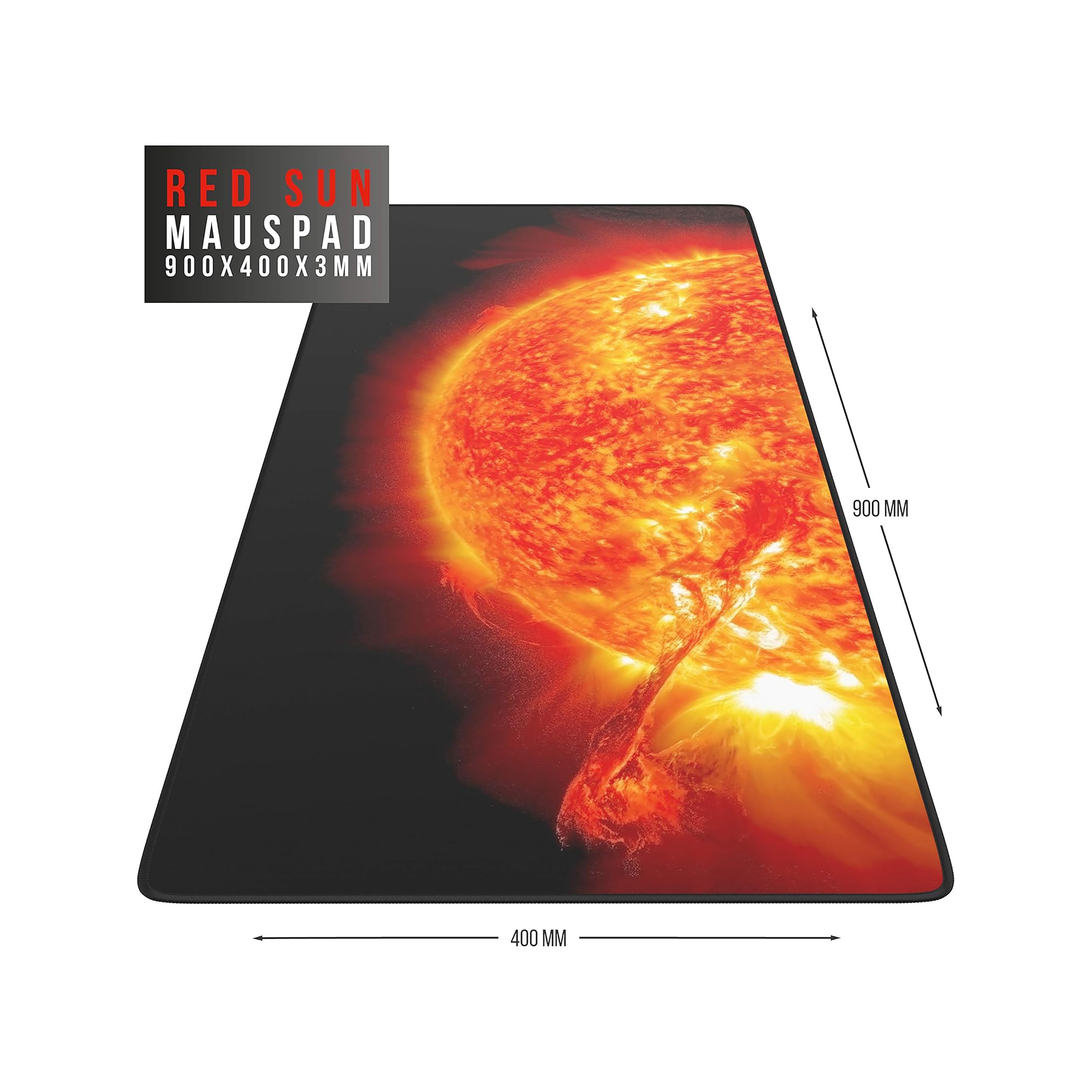 CSL Titanwolf Red Sun XXL mouse pad, black
