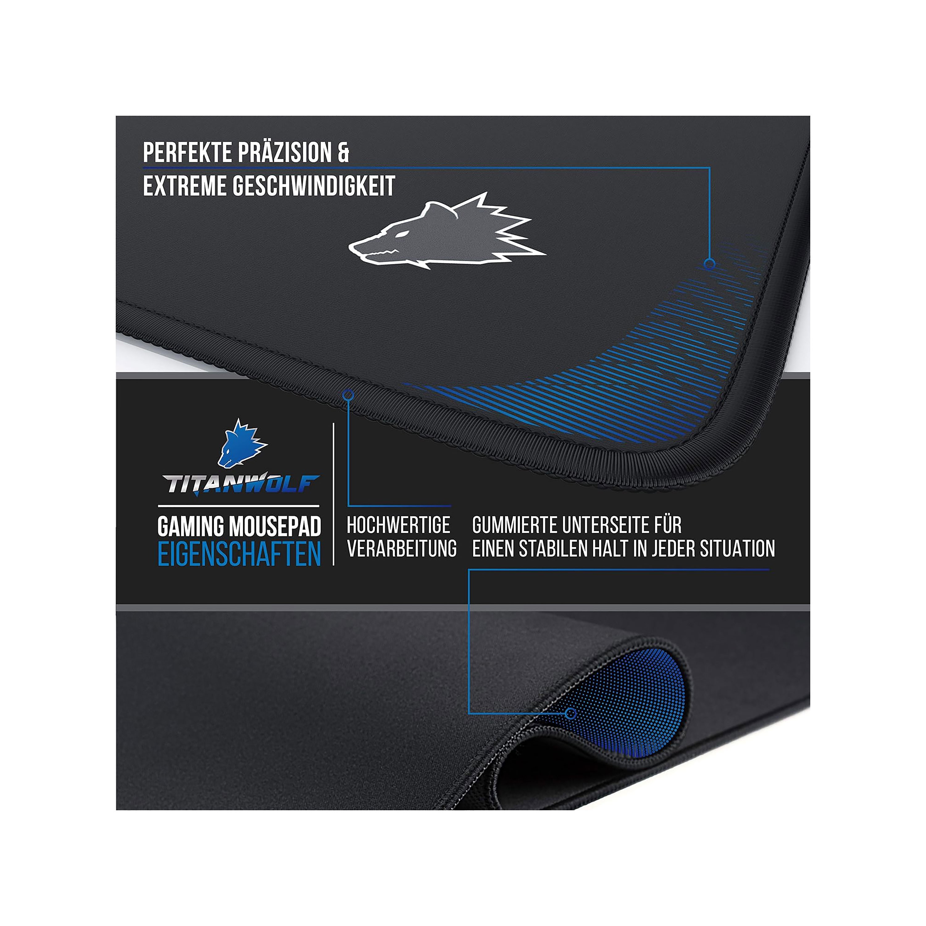 CSL Titanwolf XL mouse pad, black