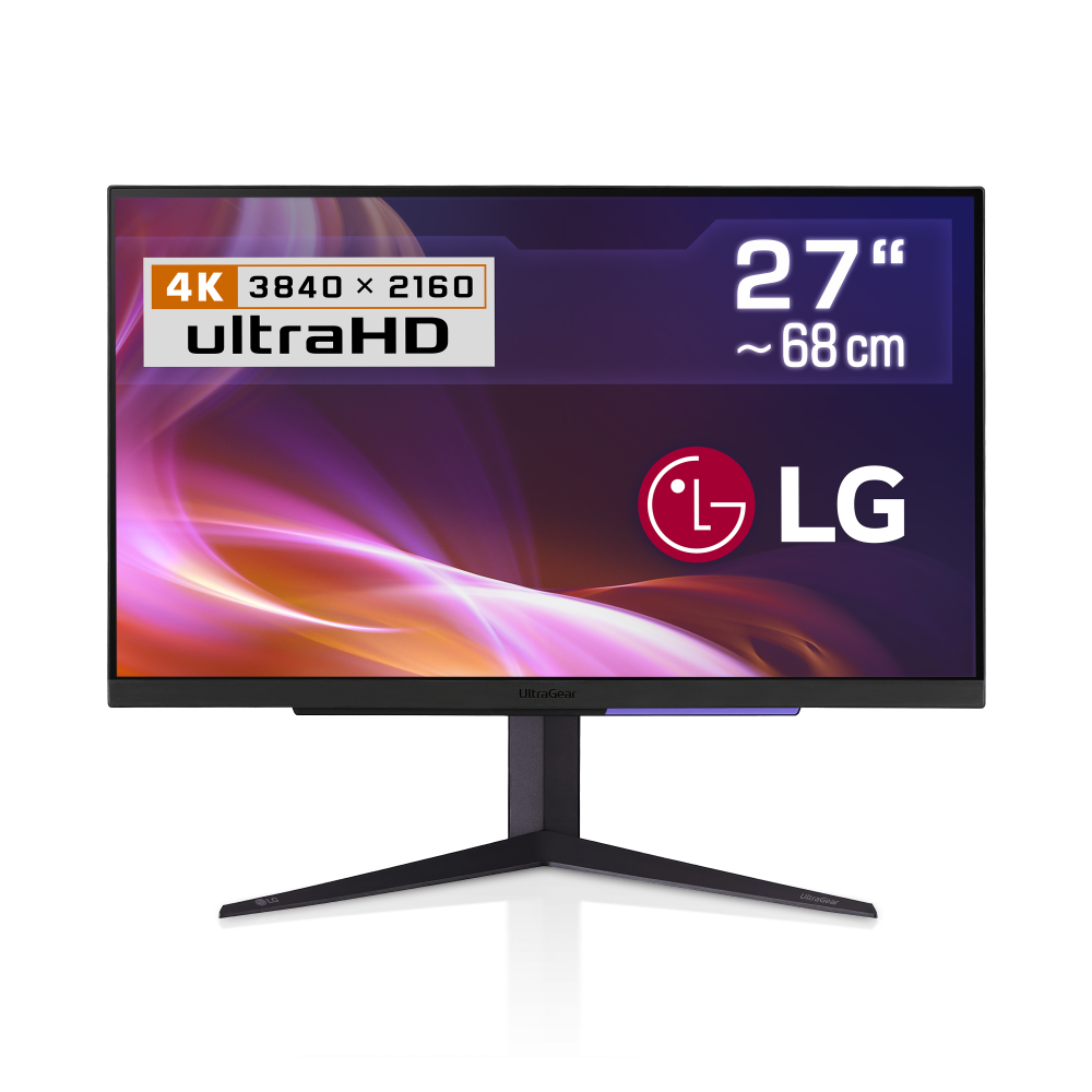 68 cm (27") LG 27GR93U-B, 3820x2160 (UHD), IPS panel, 2x HDMI, DisplayPort