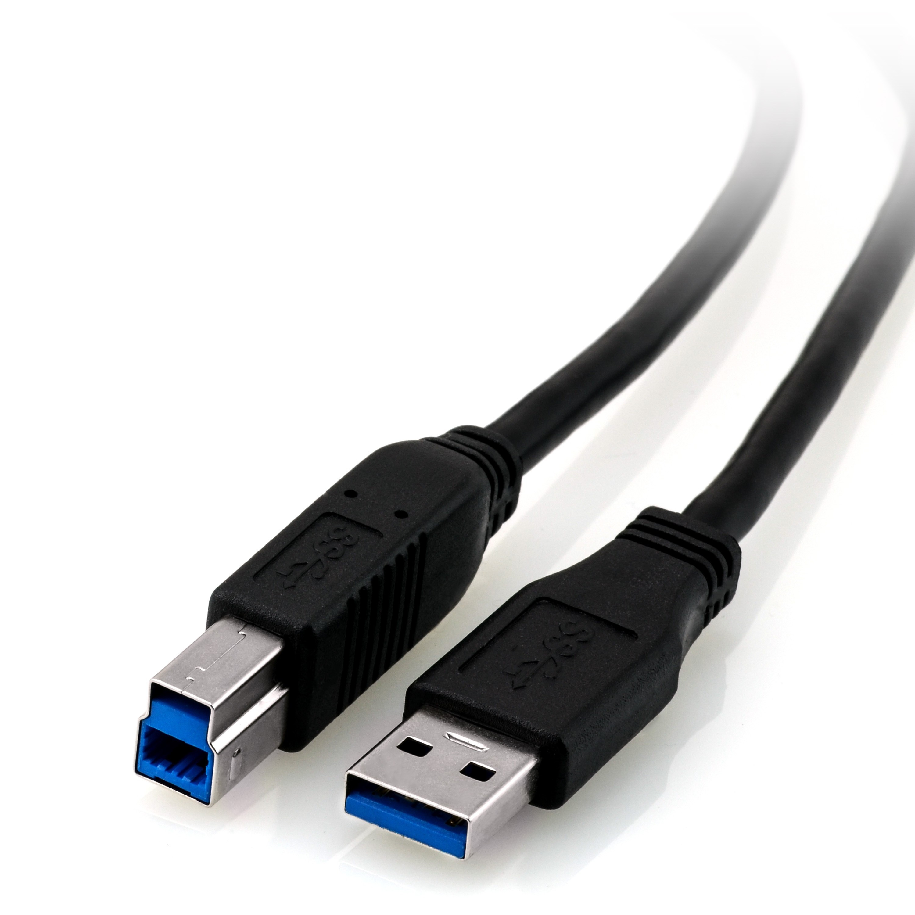 USB 3.0 Kabel 1,0m, USB B Stecker auf USB A Stecker, schwarz